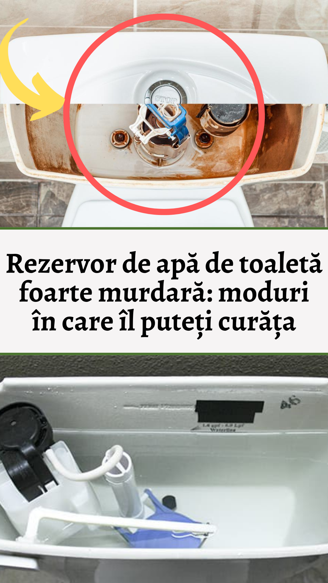 Rezervor de apă de toaletă foarte murdară: moduri în care îl puteți ...