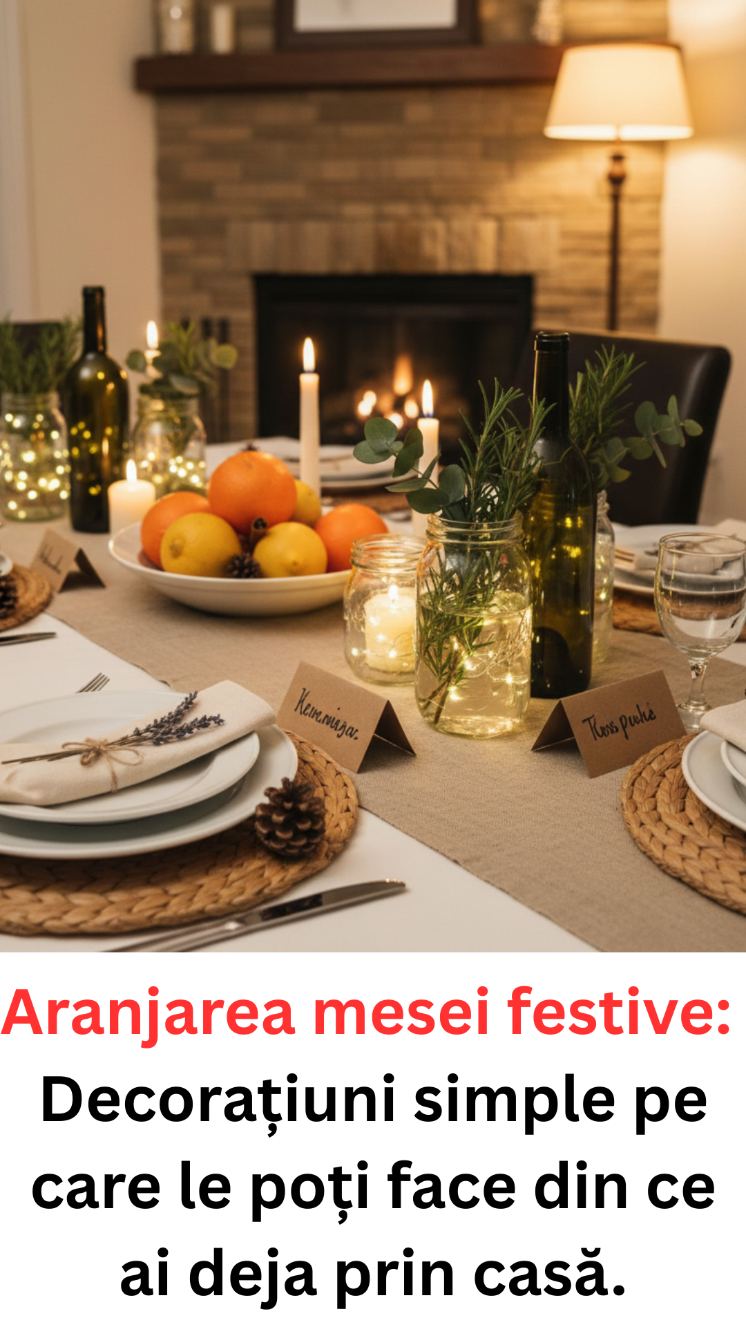 Aranjarea mesei festive: Decorațiuni simple pe care le poți face din ce ...